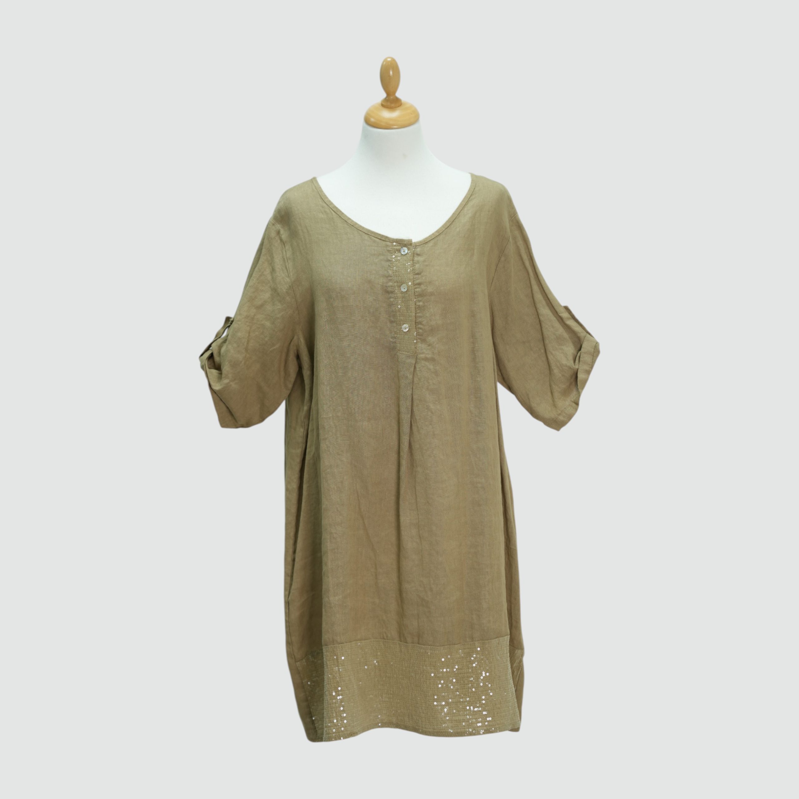 Azora Uneven Hemline Linen Top size 14-18 - Lagenlook Boutique