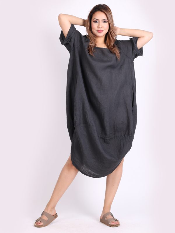 Sorento Linen Cocoon Dress size 14-20 - Lagenlook Boutique